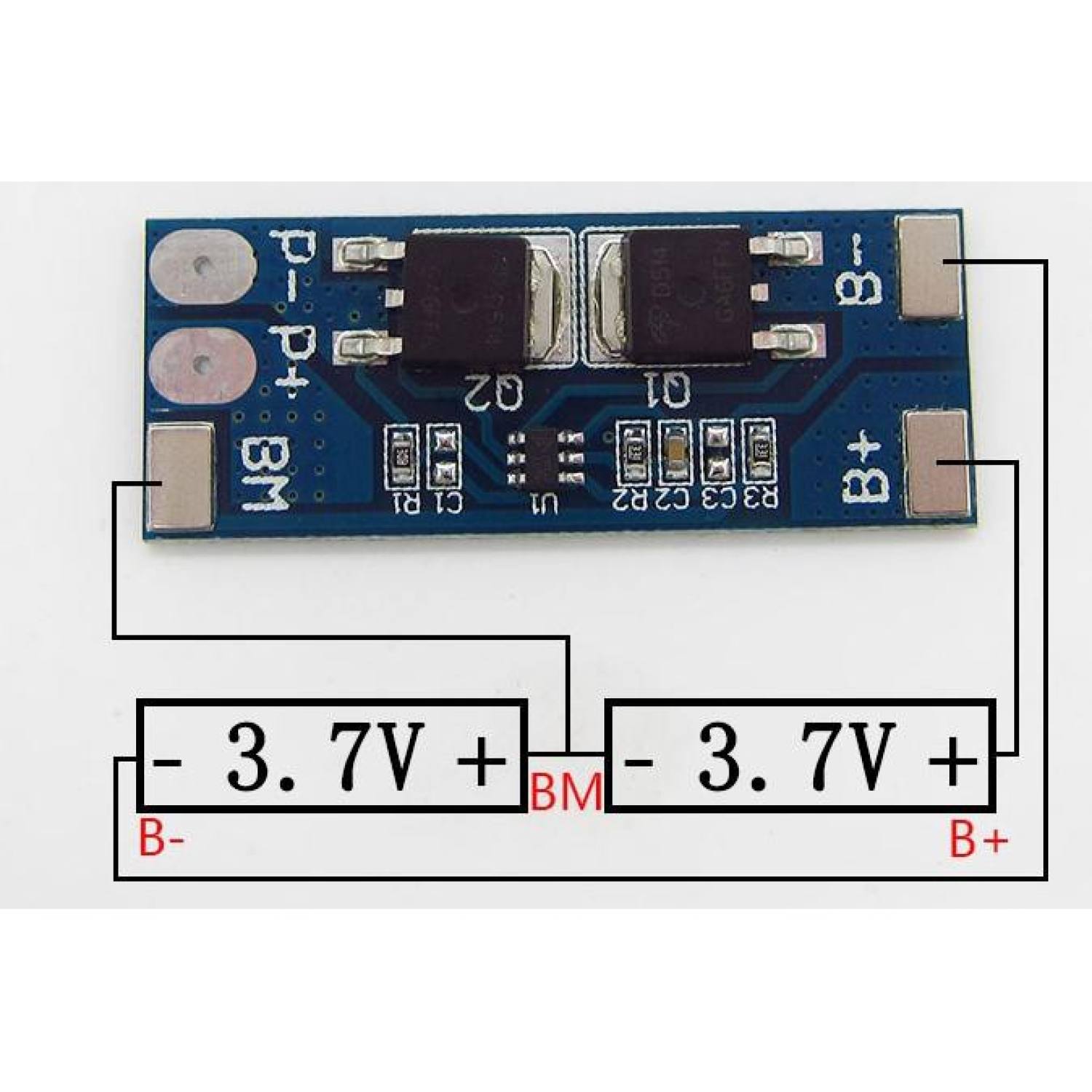 Mạch 2S 7.4V (max 8.4V) 10A, Sạc Và Bảo Vệ Pin Li-Ion - Pin Lithium